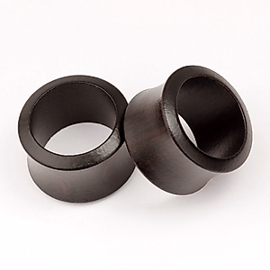 KUBOOZ(4 Pairs set Nature Sandalwood Ebony Ear Plugs Tunnels Gauges Stretcher Piercings 00g