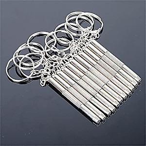 FGJFJ Repair Tool 3 in 1 Mini Stainless Steel Screwdriver Keychain Eyeglass Repair Kit, White, One Size