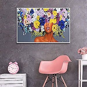 LWZAYS Paint by Numbers for Adults, DIY Girls Adult Paint by Numbers Kits on Canvas Flowers Painting Kits for Kids Beginner Unframed Oil Painting Kits Gift Arts Crafts for Kids and Adults 16''x20''