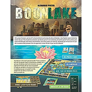 Capstone Games: Boonlake Hand Management, Exploration Strategy Board Game, 1-4 Players, Ages 14+, 40 Minute per Player Game Play Multicolor