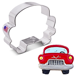 Front Facing Car Cookie Cutter, 2.8" Made in USA by Ann Clark