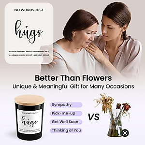 TONESLIX Sympathy Gifts for Loss of Loved One, Mom, Bereavement Gift Ideas, Thinking of You Gifts for Women, Condolences/Comfort/Get Well Soon Gift, Miscarriage, No Words Just Hugs Sympathy Candle