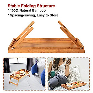 Folding Bed Tray Table With Legs And Breakfast Serving Tray Bamboo Bed Table And Bed Trey With Legs Dinner Butler Tray Lad Desk