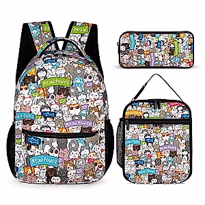 DTCCET Cute Cat Backpack, Classic Daypack Stylish Kitty Laptop Bag with Adjustable Shoulder Strap, Lightweight Colorful Cat Shoulders Backpack(Cute Cat)