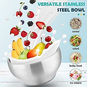 HaWare 6-Piece Kids Bowls, 12oz SUS304 Metal Bowl for Toddler Children, Small Baby Bowls for Feeding/Soup/Snacks, Multipurpose 18/8 Stainless Steel Cereal Bowls, Double Walled, Dishwasher Safe