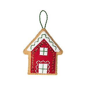 Bucilla Felt Applique 12 Piece Ornament Making Kit, Gingerbread Santa, Perfect for DIY Arts and Crafts, 89301E