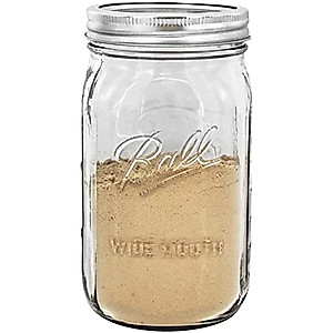 Ball Mason 32 oz Wide Mouth Jars with Lids and Bands, Set of 12 Jars.