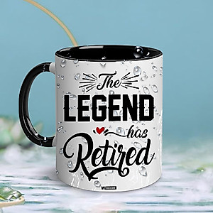 WHIDOBE Retirement Gifts Retirement Mug Retired Mug The Legend Has Retired Mug for Women Men Dad Mom Retired Calendar Mug Coworkers Office Family Idea Her Mothers Fathers Day Birthday Christmas