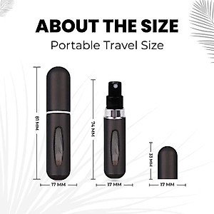 VIGOR PATH Portable Mini Refillable Perfume/Cologne Atomizer Bottle - great for travel, parties and events - Travel & toiletry accessory great for both men and women - 5ml/0.2oz (Gold - Pack of 2)