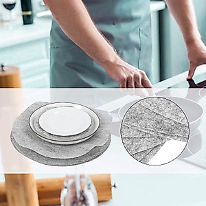 24Pcs Soft Felt Plate Dividers, 3 Sizes Round China Dish Storage Protectors Pads Dish Separators Protectors for Protecting and Stacking Your Cookware
