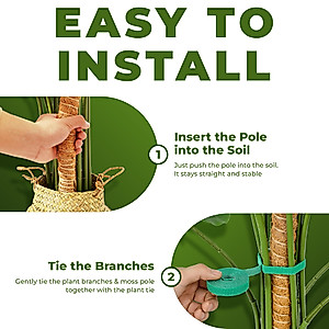 2 Pack 28'' Moss Pole - Monstera Plant Support - Bendable Plant Trellis Moss Pole for Plants Monstera - Moss Poles for Climbing Plants - Plant Sticks Support Plant Stakes for Indoor Plants Potted