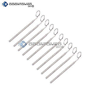 OdontoMed2011® 10 Pieces Dental Mouth Mirror #5 with Handle Stainless Steel