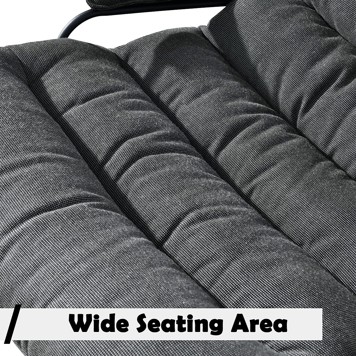 HOOOWOOO Outdoor Glider Chair with Ottoman Patio Glider Set Glider Outdoor Chair Patio Glider Chair with Glider Ottoman Outdoor Glider Rocking Chair Set Outdoor Patio Furniture Glider Rocker,Black