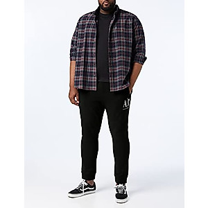 A|X ARMANI EXCHANGE mens Icon Project Embroidered Jogger Casual Pants, Black, Large US