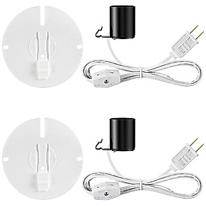 Meonum 2 Set Blow Mold Light Kit Replacement, E27 E26 Single Light Cord Kit with Switch Fuse Plug, for Indoor Outdoor Halloween Christmas Village House Craft Decorations and Salt Lamp