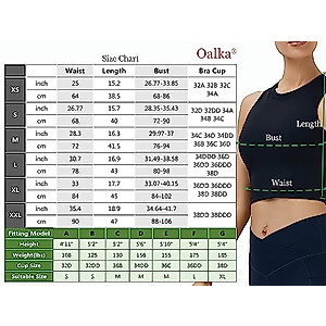 Oalka Women's High Neck Longline Sport Bras Padded Workout Crop Tops Yoga Tank Tops Black XXL