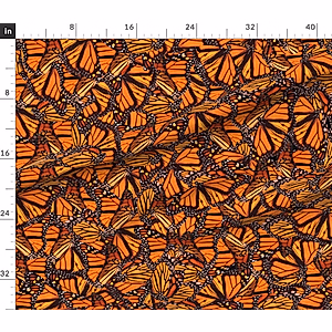 Spoonflower Fabric - Monarch Butterfly Orange Summer Wings Insect Printed on Petal Signature Cotton Fabric by The Yard - Sewing Quilting Apparel Crafts Decor