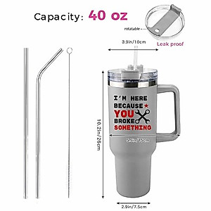 40 ounce insulated cup with handle, double-layer vacuum stainless steel material, equipped with straw, can keep warm or maintain cold drinks Hand-painted Letters Graffiti grey