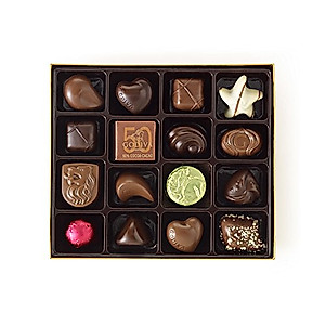 Godiva Chocolatier Red Ribbon Gold Ballotin Assorted Gourmet Chocolates 19 Count Gift Box, Great for Gifting