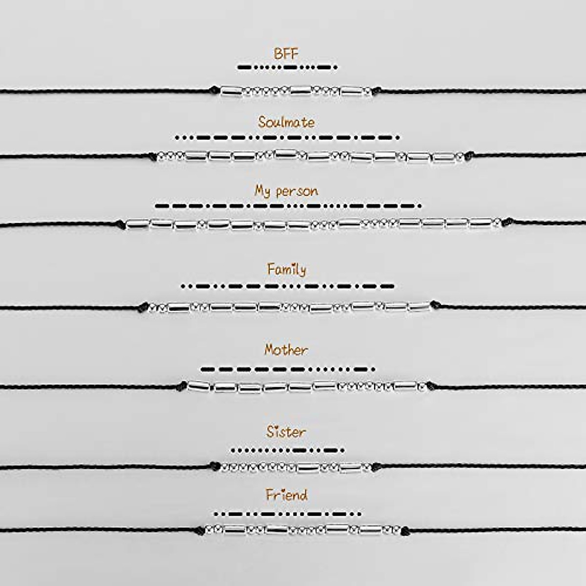Hicarer DIY Morse Code Bracelet Making Kit, 800 Round Spacer Beads and 800 Long Tube Spacer Beads Handmade Adjustable Bracelets Necklaces 20 Morse Code Decoding Card and 20 Yard Twine Cord