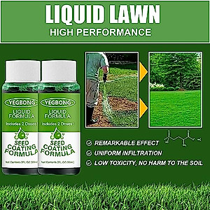 8 PCS Green Grass Lawn Spray, Greenrevive Hydroseeding Lawn Solution Grass Seed Spray,Liquid Grass Seed Spray for Lawn,Hydro Grass Seed Spray（59ml）