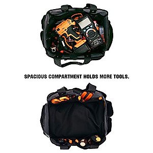 Housolution Gardening Tote Bag, Deluxe Garden Tool Storage Bag and Home Organizer with Pockets, Wear-resistant & Reusable, 12 Inch, Dark Green