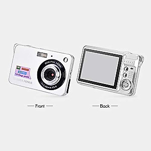 Explopur Digital Camera Mini Pocket Camera 18MP 2.7 Inch LCD S n 8X Zoom Smile Capture Anti-Shake with Battery