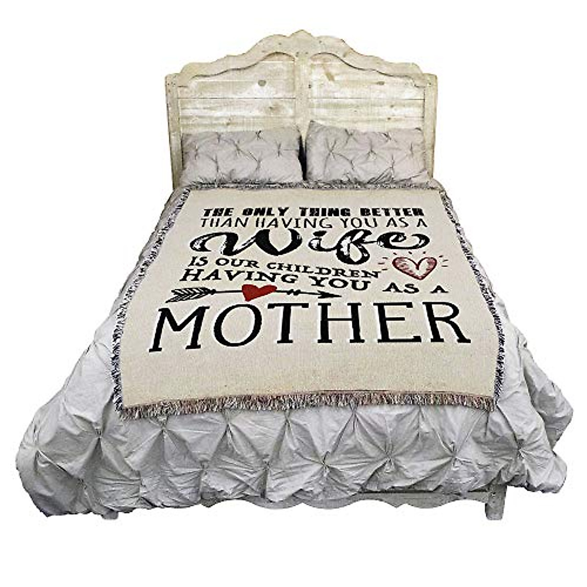 Pure Country Weavers The Only Thing Better Wife Children Mother Blanket - Gift Tapestry Throw Woven from Cotton - Made in The USA (72x54)