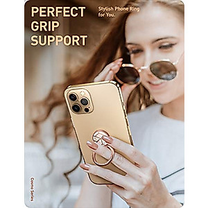 i-Blason Cell Phone Finger Ring Holder - Universal - Kickstand with 360° Rotation and 180° Flip Magnetic Car Mountable Compatible with iPhone 14/iPhone 13/Galaxy S23/Galaxy S22/Galaxy Z (Marble)