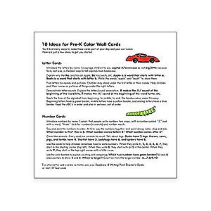 Learning Without Tears Color Wall Cards- Get Set for School- Pre-K and TK, Sensory, Alphabet, Letters and Illustrations, Classroom Display and Student Reference- for School and Home Use