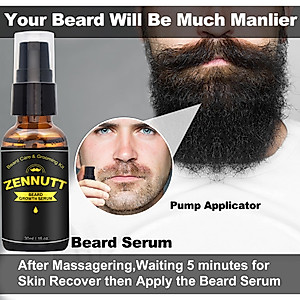 Beard Growth Kit,Fathers Gifts for Men Dad Husband W/Beard Derma Roller,2 Pack Beard Oil,Beard Serum,Wash,Balm,Brush,Comb,Scissor for Beard Grooming Care,Christmas Stocking Stuffers Nail Art Fimo