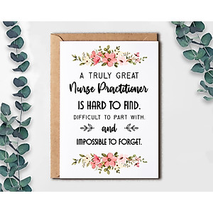 EruditeGifts A Truly Great Nurse Practitioner Is Hard To Find Card - Nurse Practitioner Thank You Card - Funny Appreciation Card