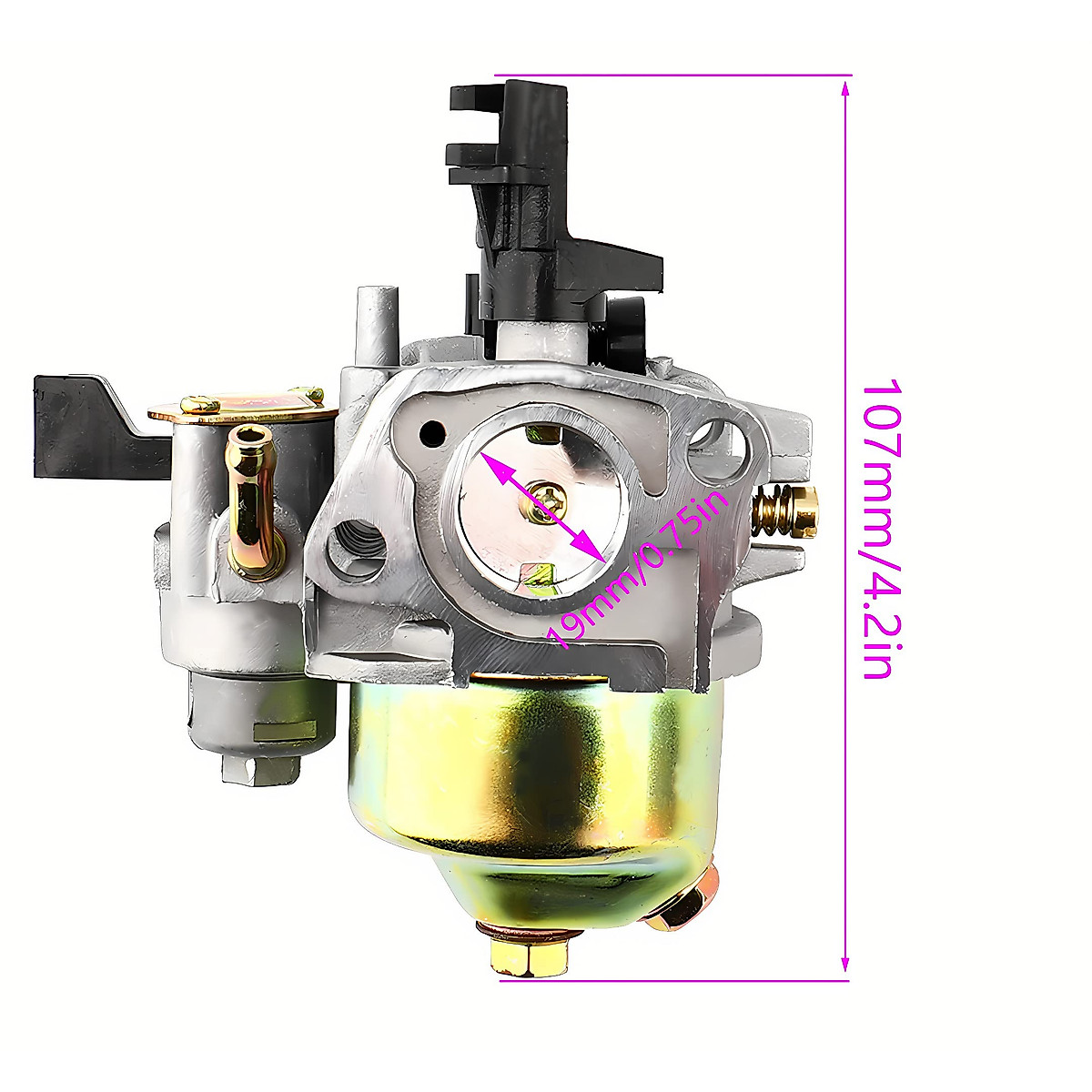 CDZWJ GX120 Carburetor compatible with Honda GX120 GX140 GX160 GX168 GX200 5HP 5.5HP 6.5 HP Engine Generator, Harbor Freight Predator 212cc 6.5hp Go Kart OHV R210 68121 69727 68120