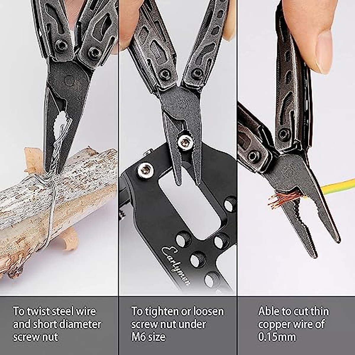Nextool EDC Keychain Multitool, 10 in 1 Mini Pocket Knife Multi Tool with Needlenose Pliers, Scissors, Mini Useful Cool Gadgets for Men, Gifts For Dad Men Him Boyfriend-Dark