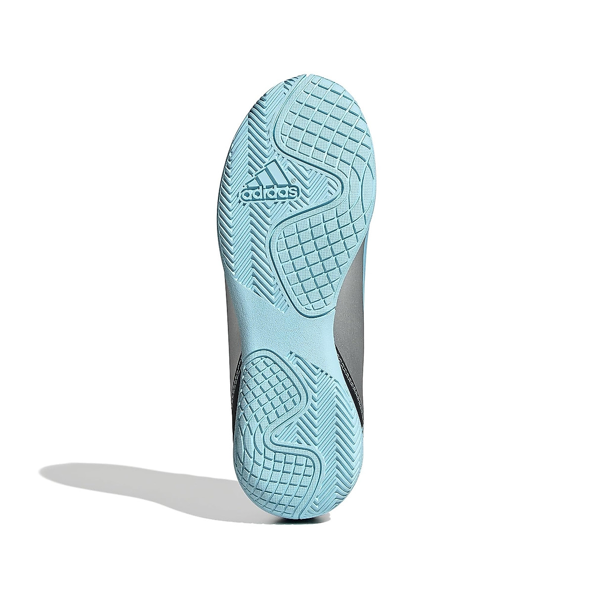 adidas X Crazyfast Messi.4 Indoor Sneaker, Silver Metallic/Bliss Blue/Core Black, 11 US Unisex Little Kid