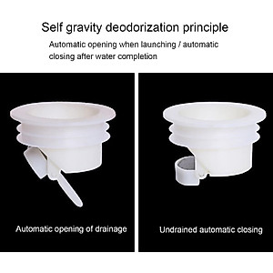 White Odor Proof Shower Floor Drain Backflow Preventer Drain Stopper One Way Drain Valve Sewer Core Drainage Insert Drain Plug Drainer Drain Strainer for Bathroom Sink and Bathtub Drain Strainers