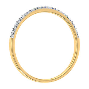 0.08 Carat (ctw) 10K Yellow Gold Diamond Ladies Wedding Anniversary Stackable Ring (Ring Size 5.5) (I1-I2 Clarity)