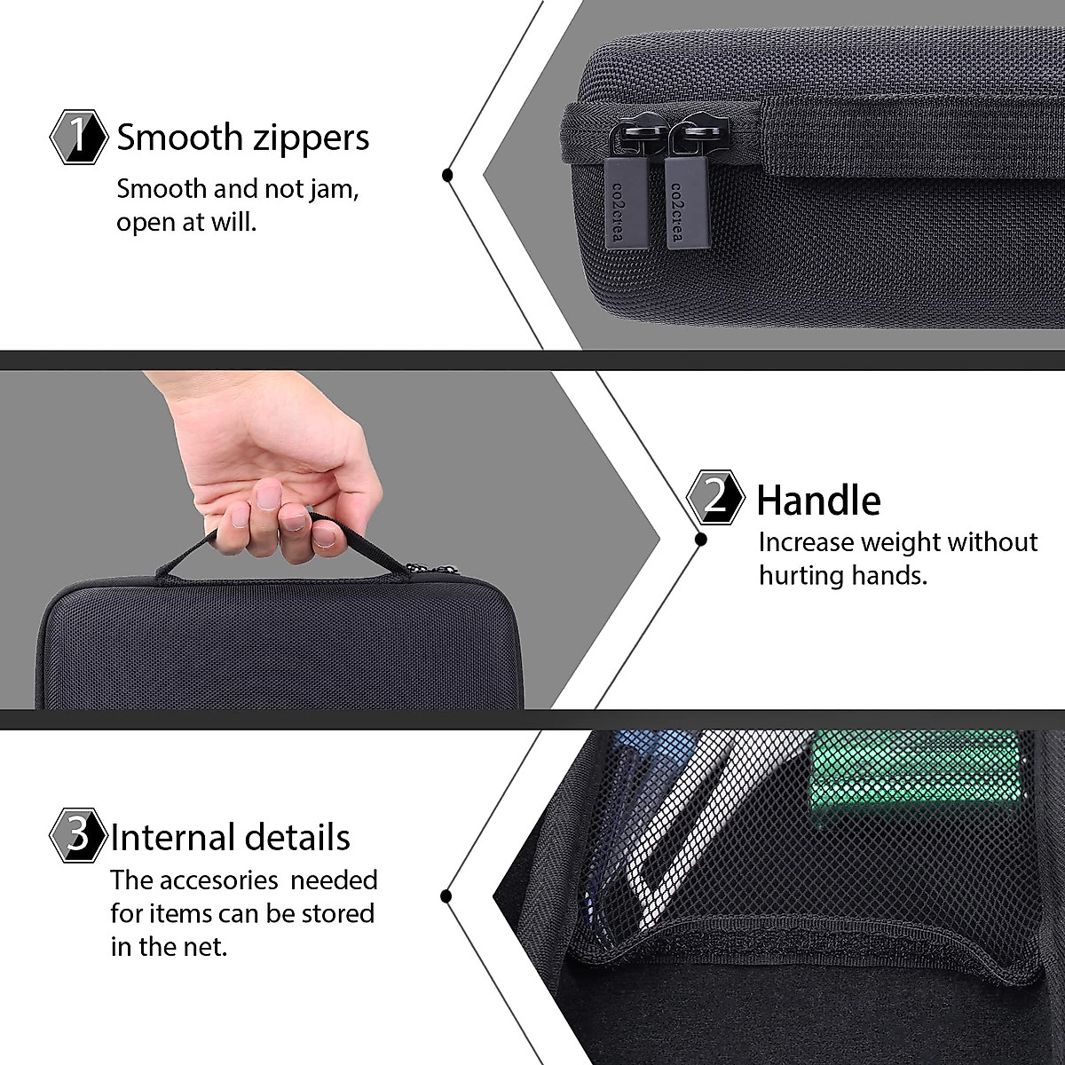 co2CREA Hard Case Replacement for Waterpik Cordless Water Flosser WF-02 WF-03