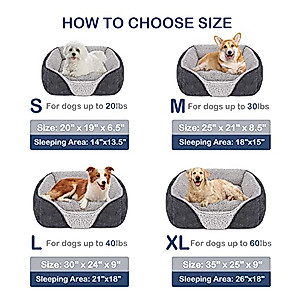 Siooko Small Dog Beds for Small Dogs Machine Washable Rectangle Puppy Bed with Anti-Slip Bottom, Soft Sleeping Pet Bed Durable (20'', Grey)