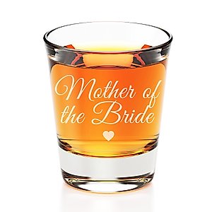 Mother of the Bride Heart Engraved Fluted Shot Glass