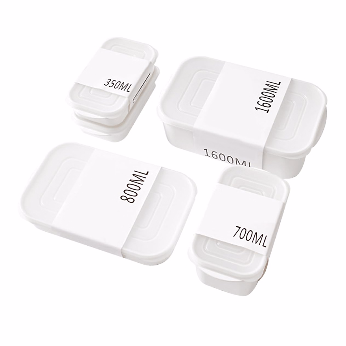 VOSAREA White Storage Bin 8 Pcs Food Storage Box Fridge Storage Containers Refrigerator Storage Bins Kitchen Storage Containers Food Prep Containers