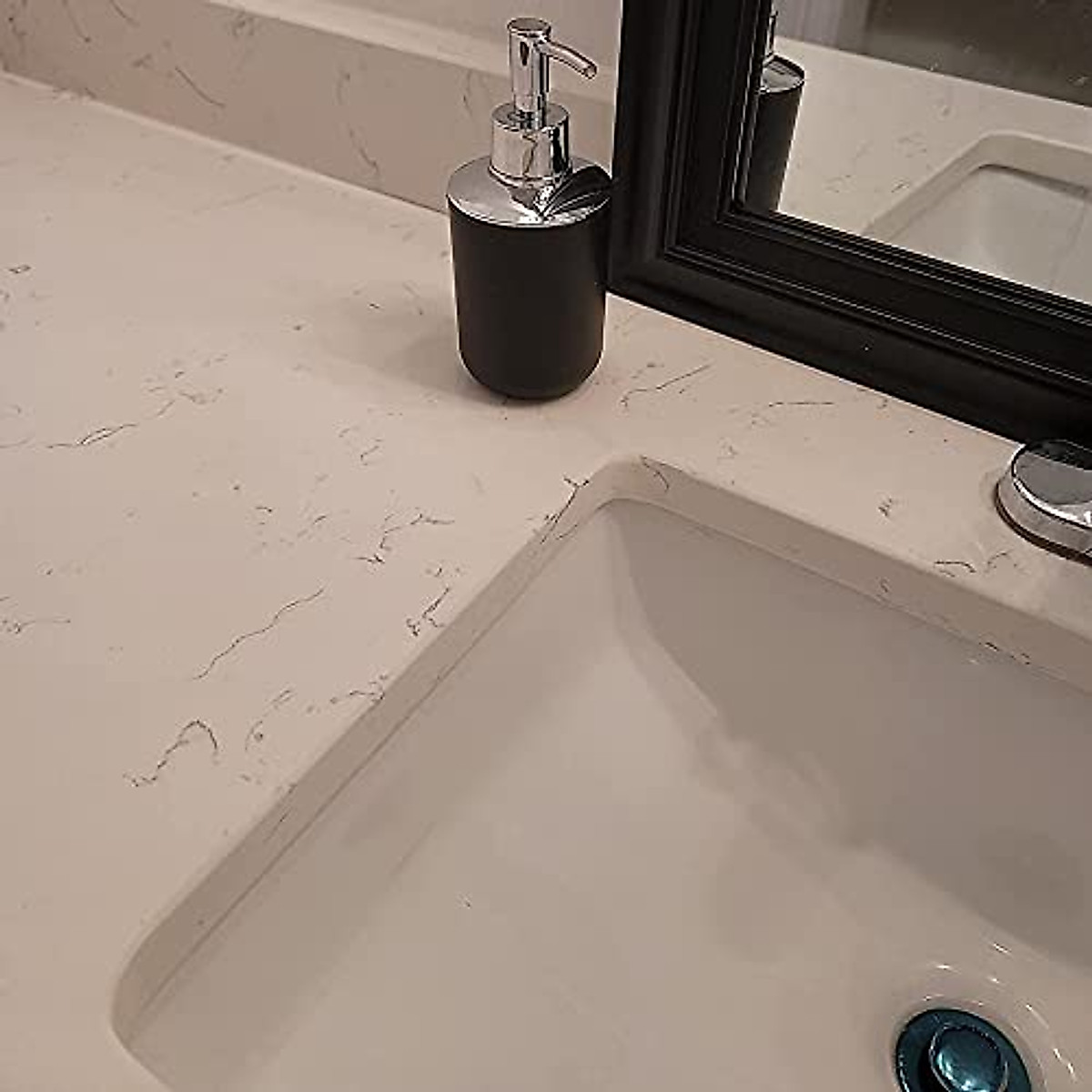 YCOCO Bathroom Accessories Set,6 Pcs Plastic Gift Set Toothbrush Holder,Mouthwash Cup,Soap Dispenser,Soap Dish,Toilet Brush,Trash Can,Black