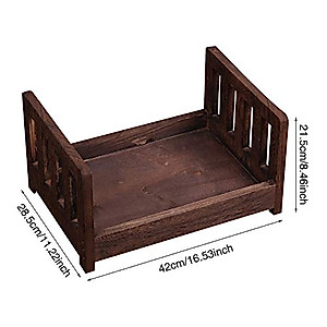 Erthree Baby Photography Bed Baby Photo Props White Wood Doll Bed Detachable Photo Background for Baby Photo Studio