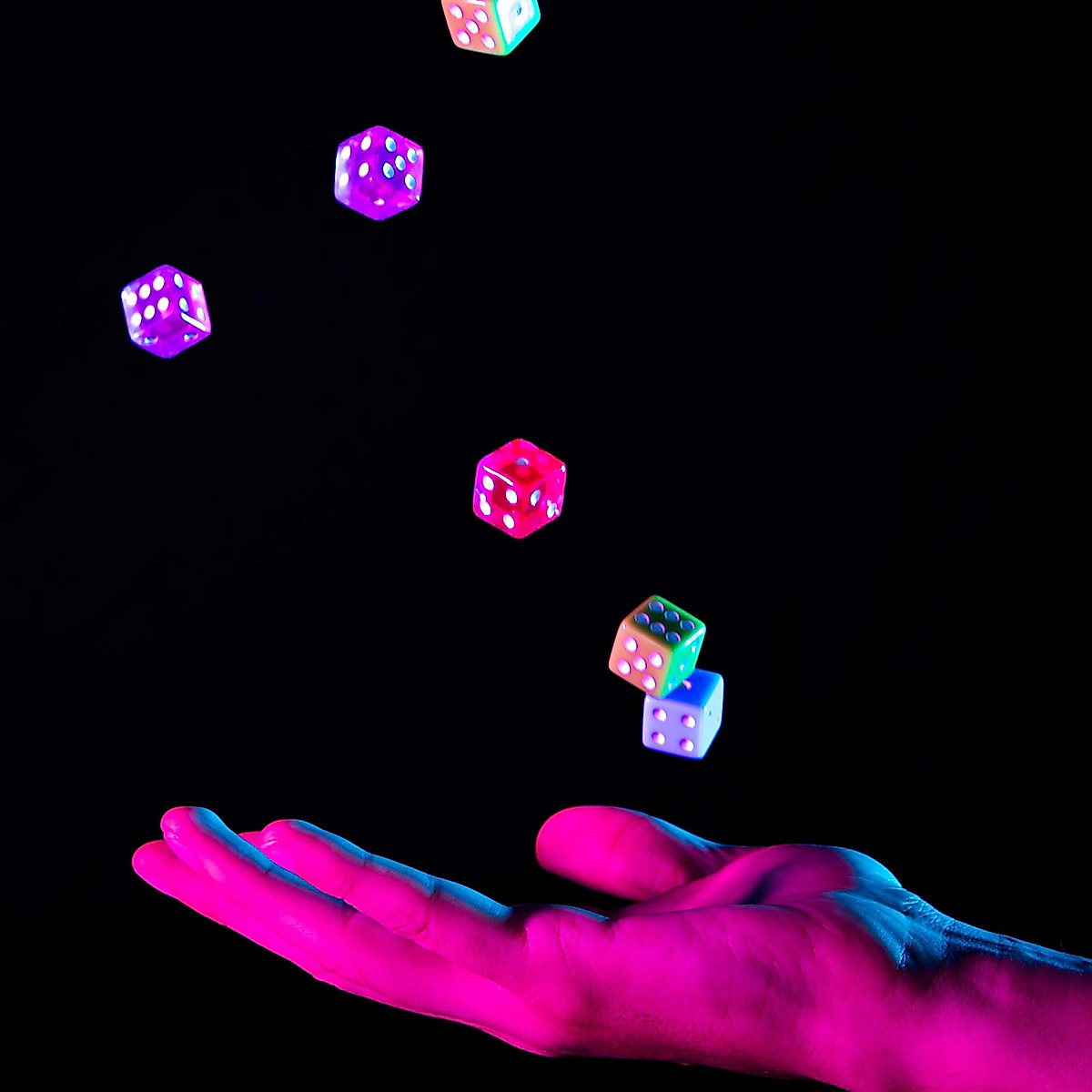 100-pack Miami Dice: Retro 80s 6-Sided Gaming Dice – 16mm Bulk d6 Dice in Translucent & Solid Colors for Family Game Night, Make Your Own/DIY Board Game Supplies, Replacement Pieces & Teaching Math