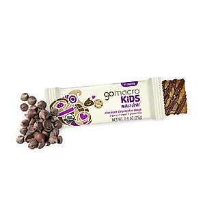 GoMacro Kids MacroBar Organic Vegan Snack Bars - Chocolate Chip Cookie Dough (0.90 Ounce Bars, 7 Count)