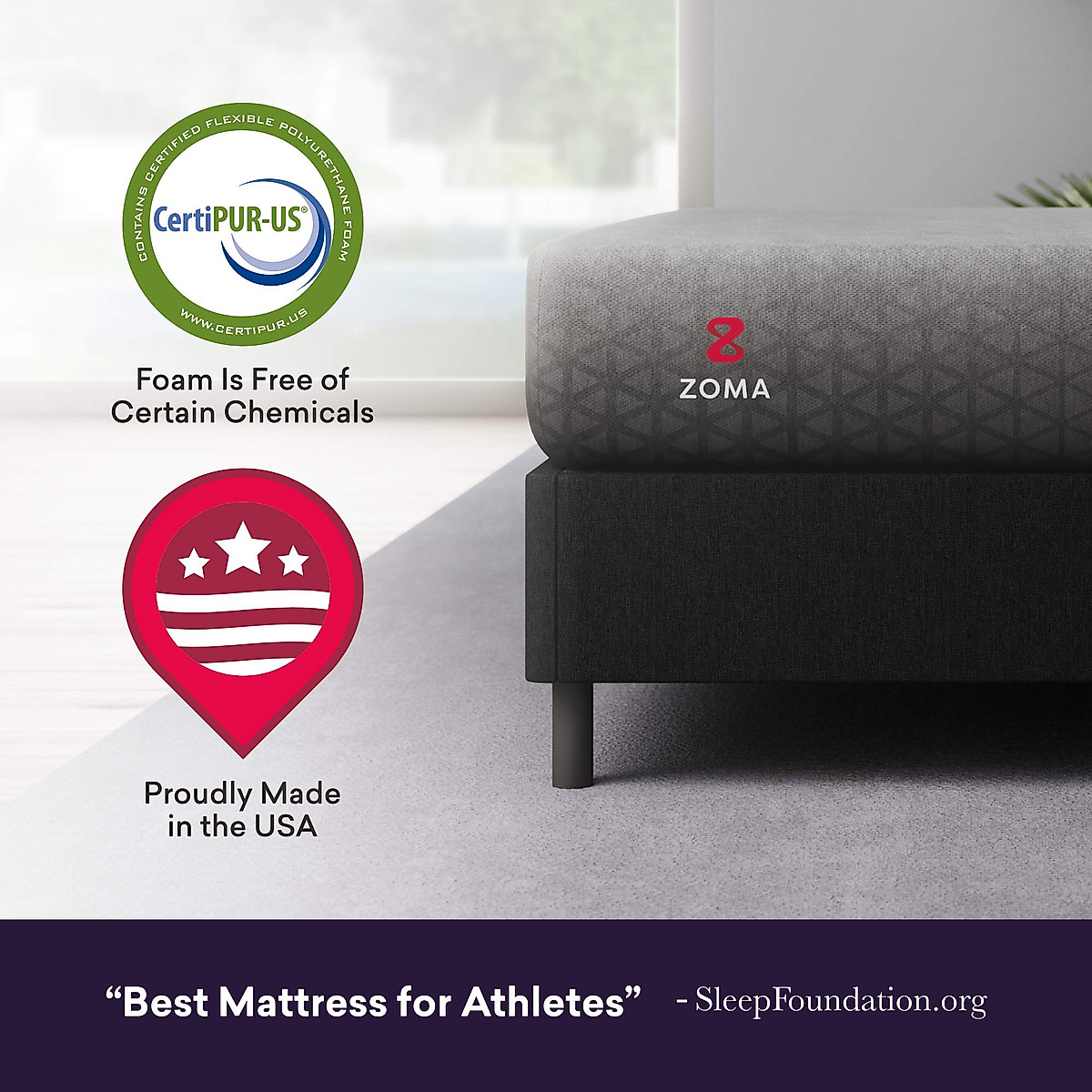 Zoma Start King Mattress, 10" Inch Memory Foam King Bed Mattress in a Box with CertiPUR-US Certified Foam for a Supportive & Cooler Sleep, Medium-Soft Feel, Fiberglass Free Mattresses | Made in USA
