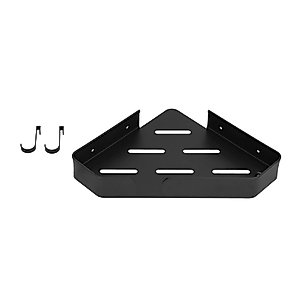 Hilitand Bathroom Corner Rack, Wall Mounted EuropeanStyle Black Space Aluminum Shower Corner Shelf Single Layer Storage Rack for Bathroom, Shelf Baskets