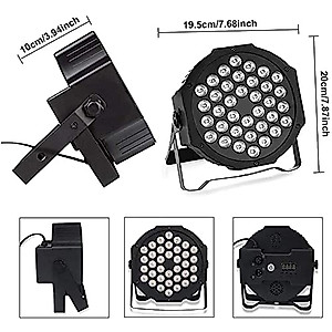 Kebert Par Lights, 36 Led DJ Stage Lights with Remote Control and DMX, 1W RGB Sound Actevated Stage Lights, 9 Modes Par Led Flood Lights for Wedding Bar Party DJ Show