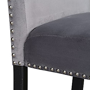 Dinehome 5 Piece Kitchen Square Faux Marble Top Counter Height Dining Table Set with 4 Upholstered Chairs, Gray