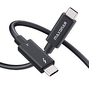 Maxonar [6.6Ft] Thunderbolt 4 Cable Intel Certified, Active Thunderbolt 4 Cable 40Gbps with 8K Display and 100W Charging Compatible with Thunderbolt 4, Thunderbolt 3, USB C, and USB4